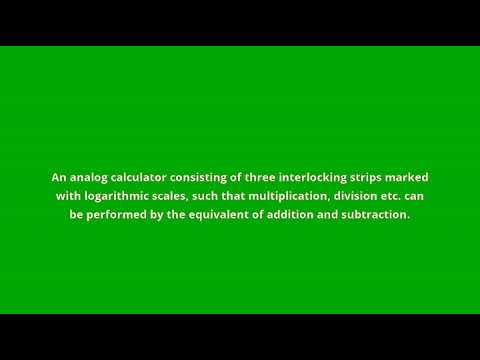 what is the meaning of slide rule