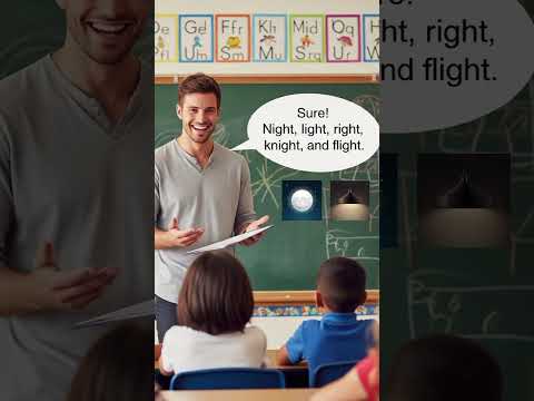 Learn 5 words ending in -ight: night, light, right, knight, flight. Watch & practice!
