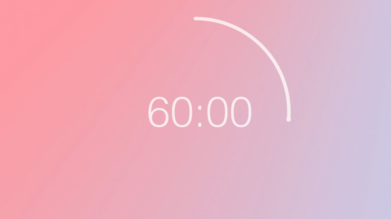 60 minute countdown timer - Pastel Color Wheel background