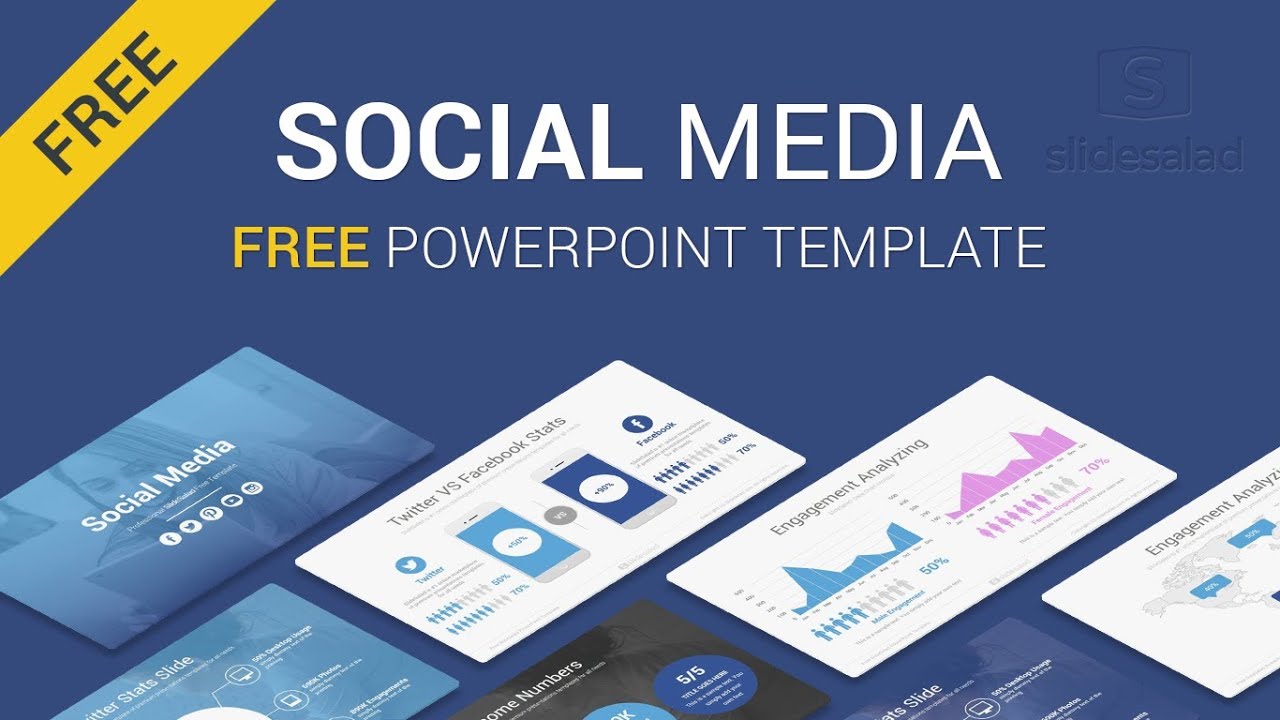 Social Media Free PowerPoint Template PPT Slides - SlideSalad