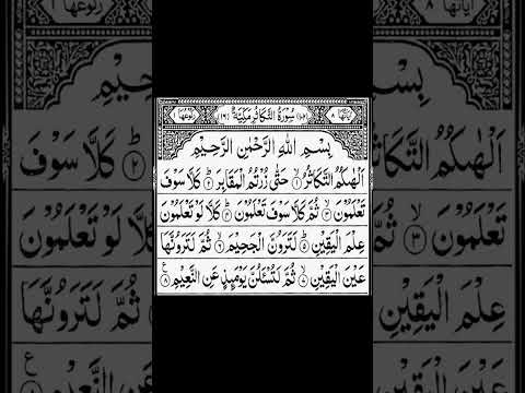 Surah At-Takasur Tilawat E Quran | By l Hafiz Abdul Mateen | Full Arabic Text HD