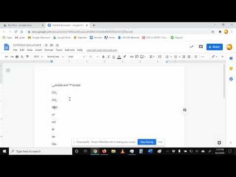 How to type correct chemical equations in google docs using superscripts and subscripts