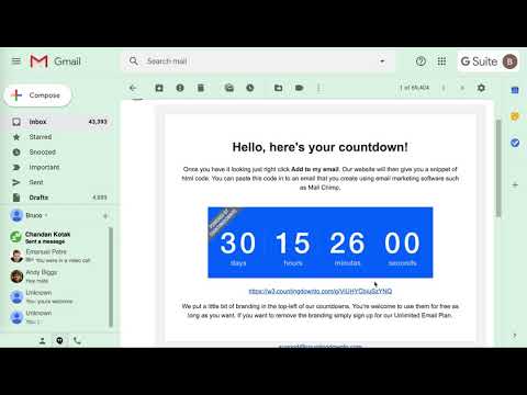 Embed a countdown clock in an email using Gmail