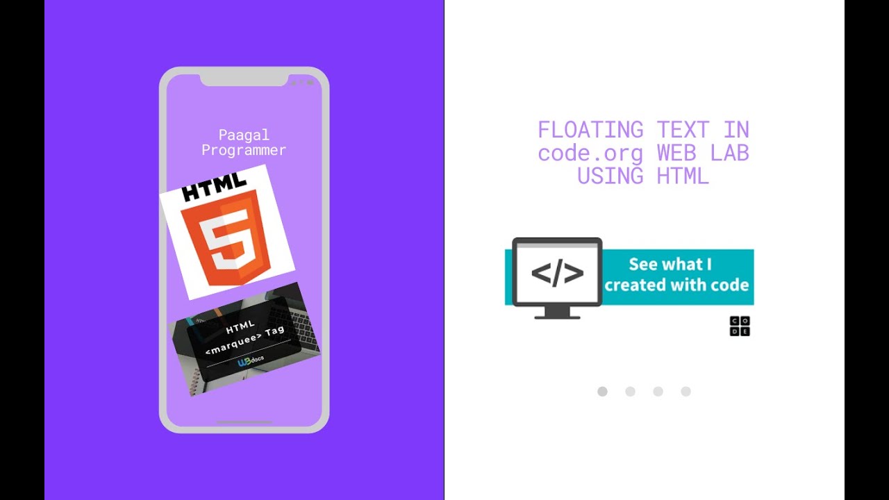 Floating text in code.org web lab using HTML