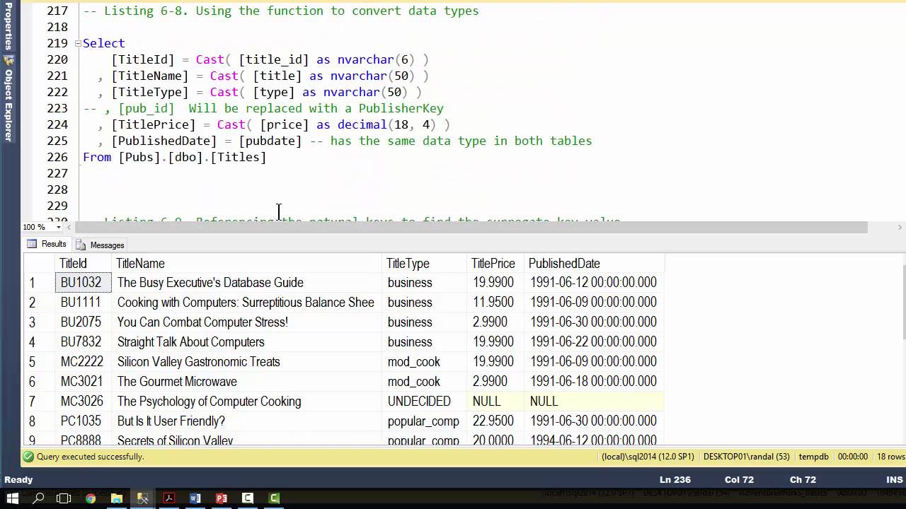 Name and data type transformations