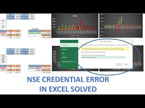 How to resolve NSE Credential Error in excel | how to fix NSE option chain connection error in excel