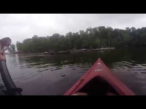 Boy Scouts working on solo canoeing