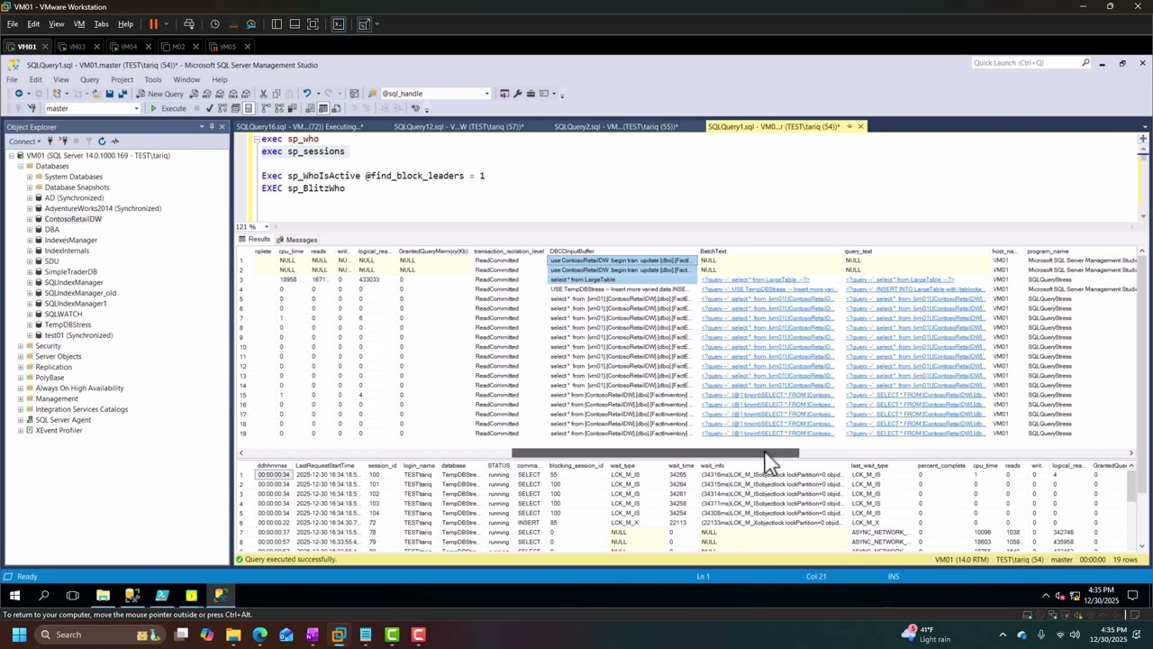 Identify SQL Server application sessions blocking and lead blocker