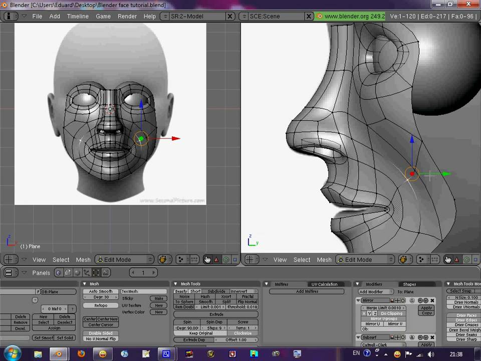 Blender head modeling tutorial part 3