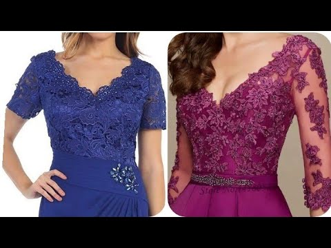 Drop Dead Stunning & highly demanding Vince lace Sheath/Column mother of bride neck design
