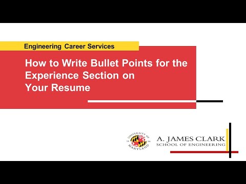 How to Write Bullet Points for the Experience Section of Your Resume