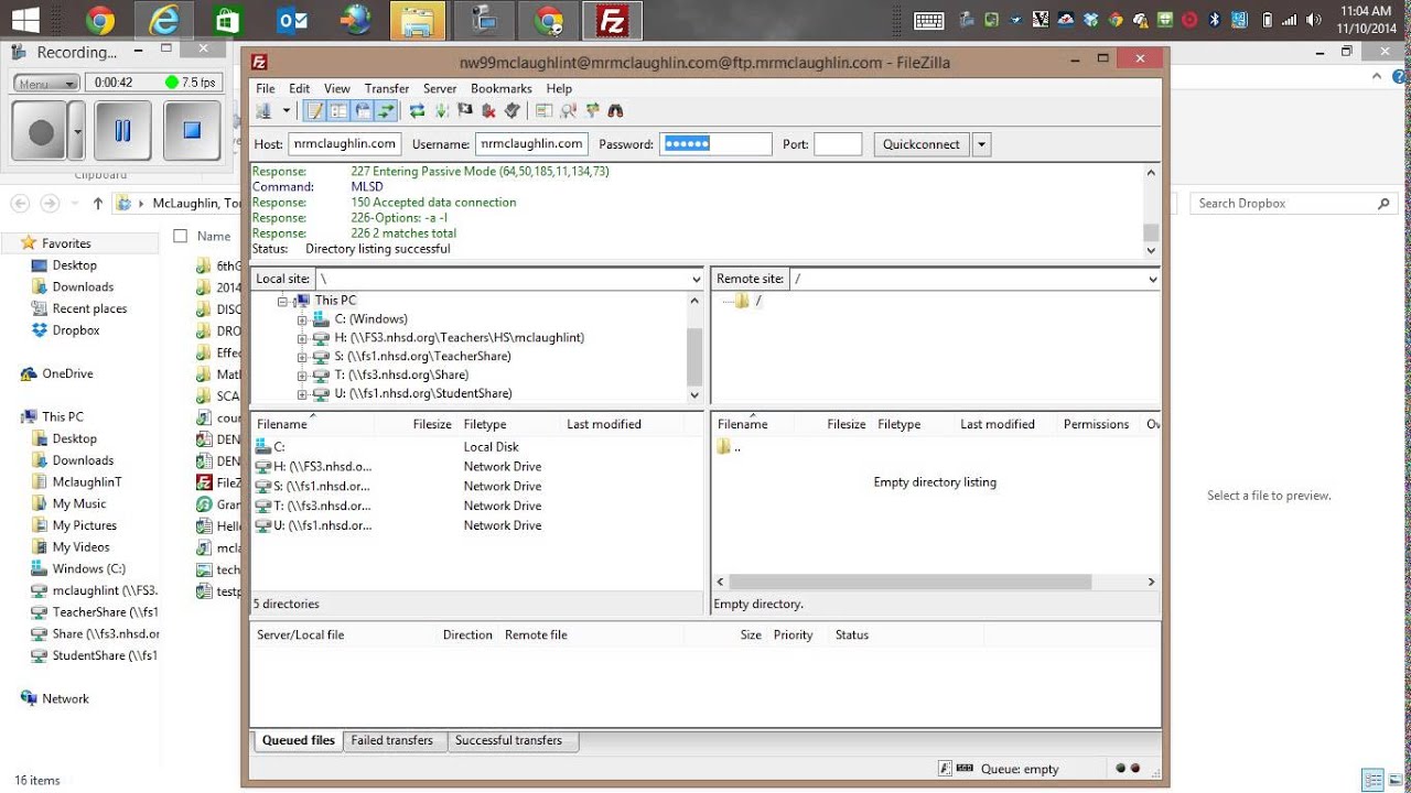 Connecting to FtpClient