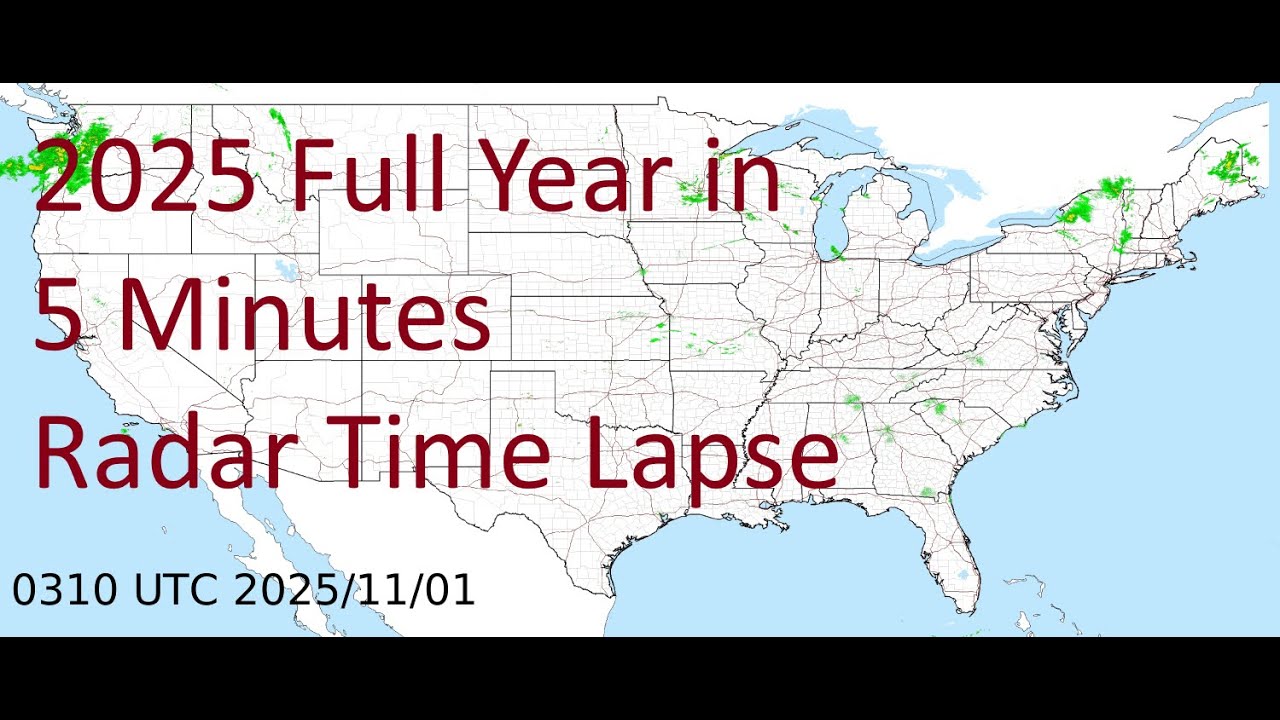 2025 Full Year US Weather Radar Time Lapse Animation