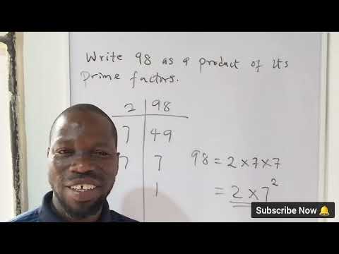 Write 98 as a product of its Prime Factors. #math #prime #factors #number