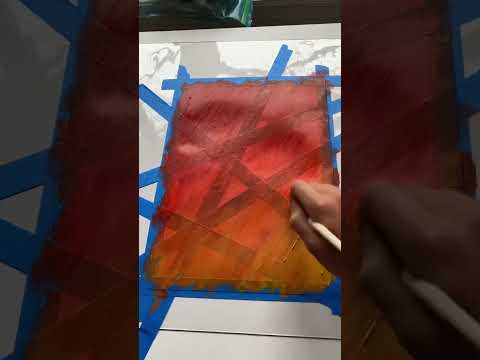 SATISFYING Art with PAINT and TAPE! (asmr) Must Watch! #satisfying #art #asmr #painting #tape