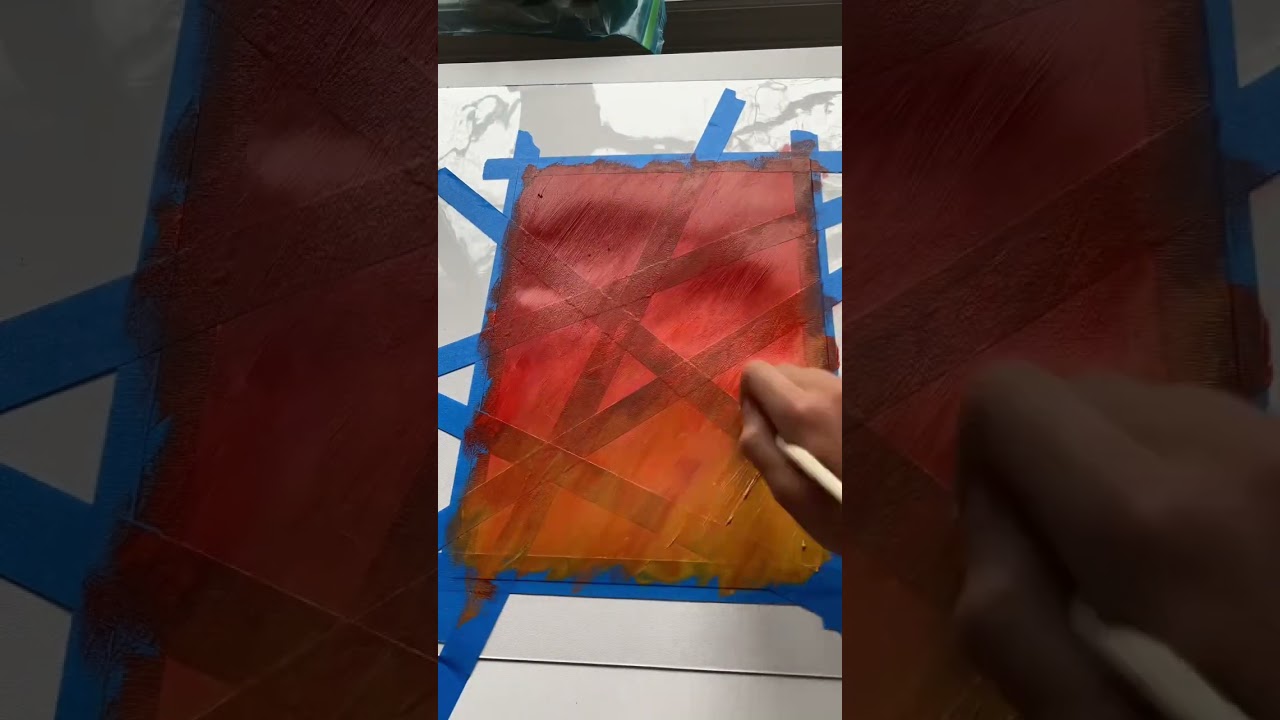 SATISFYING Art with PAINT and TAPE! (asmr) Must Watch! #satisfying #art #asmr #painting #tape