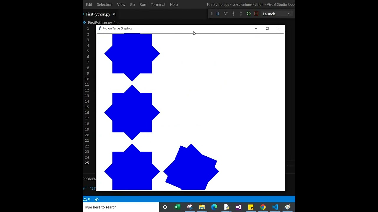 Draw Square and rotated Square in Python turtle graphic