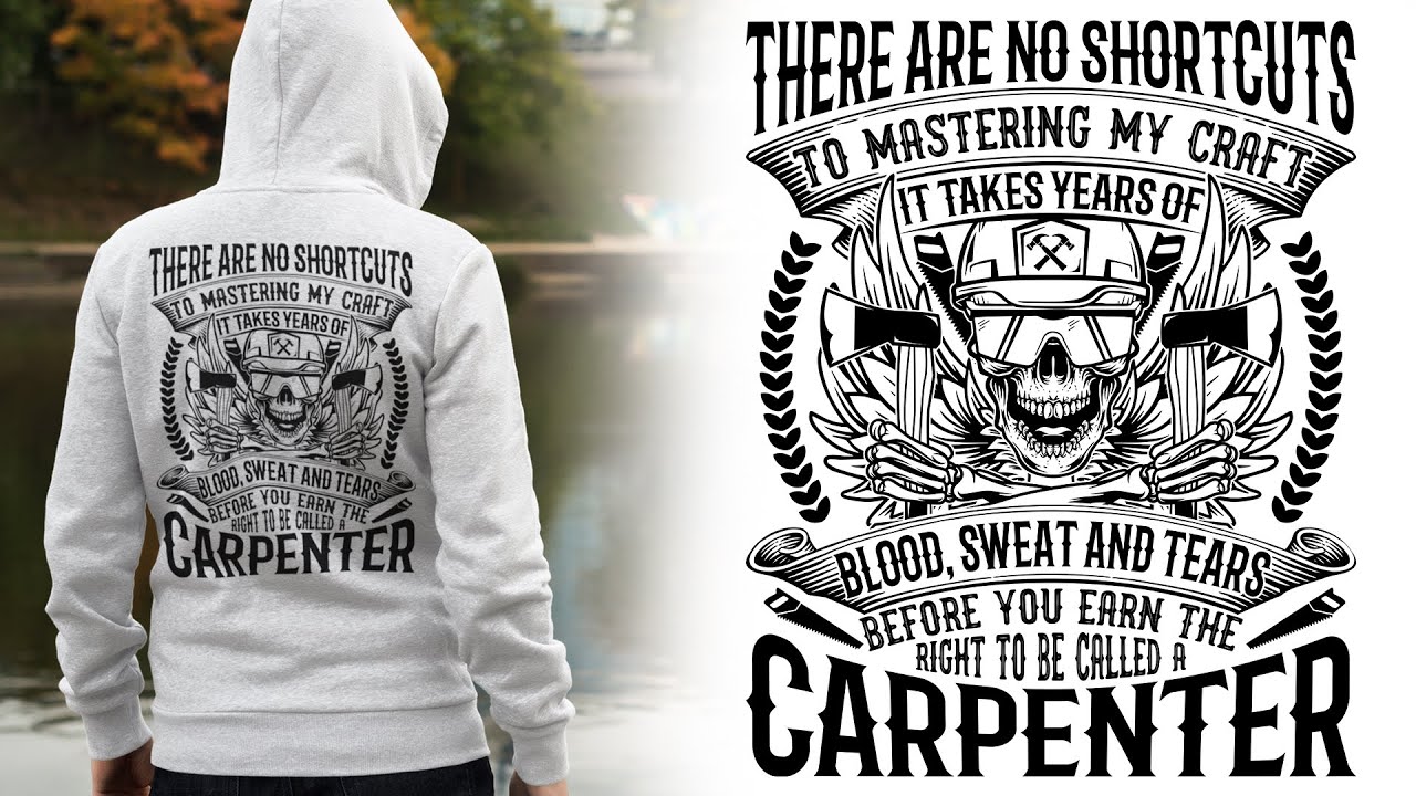Carpenter T-Shirt Design | T-Shirt Design In Illustrator | Advance T-Shirt Design Tutorial #tshirt