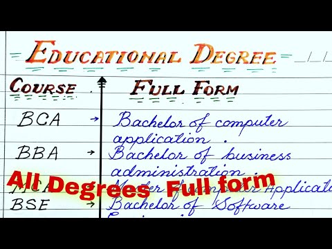 Educational degree full form | Full Form Of BA, MA, BBA,MBA, MBBS, MCA, B tech, M tech , BSc , BCA