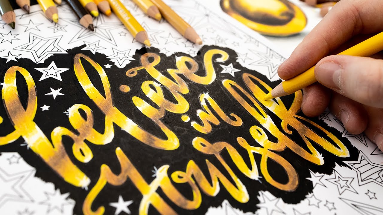 How to Draw GOLD | Easy Colored Pencil Technique for Adult Coloring Pages