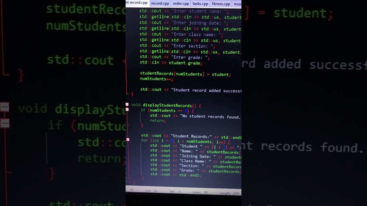 record update in c++#cpp #coding #code #codemasters #coderstokyo #codinglife #codingninja #coders