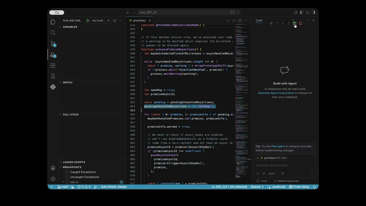 Issue Debugging Node post version 20 in VSCode