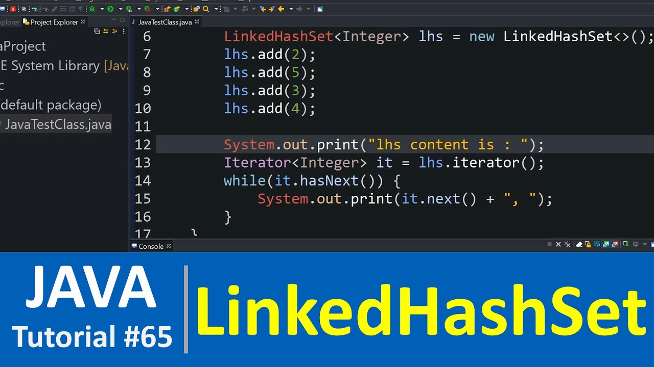 Java Tutorial #65 - Java LinkedHashSet Class with Examples (Set Data Structure)
