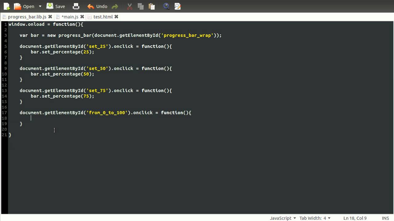 JavaScript Tutorial: Simple Progress Bar [part 03]