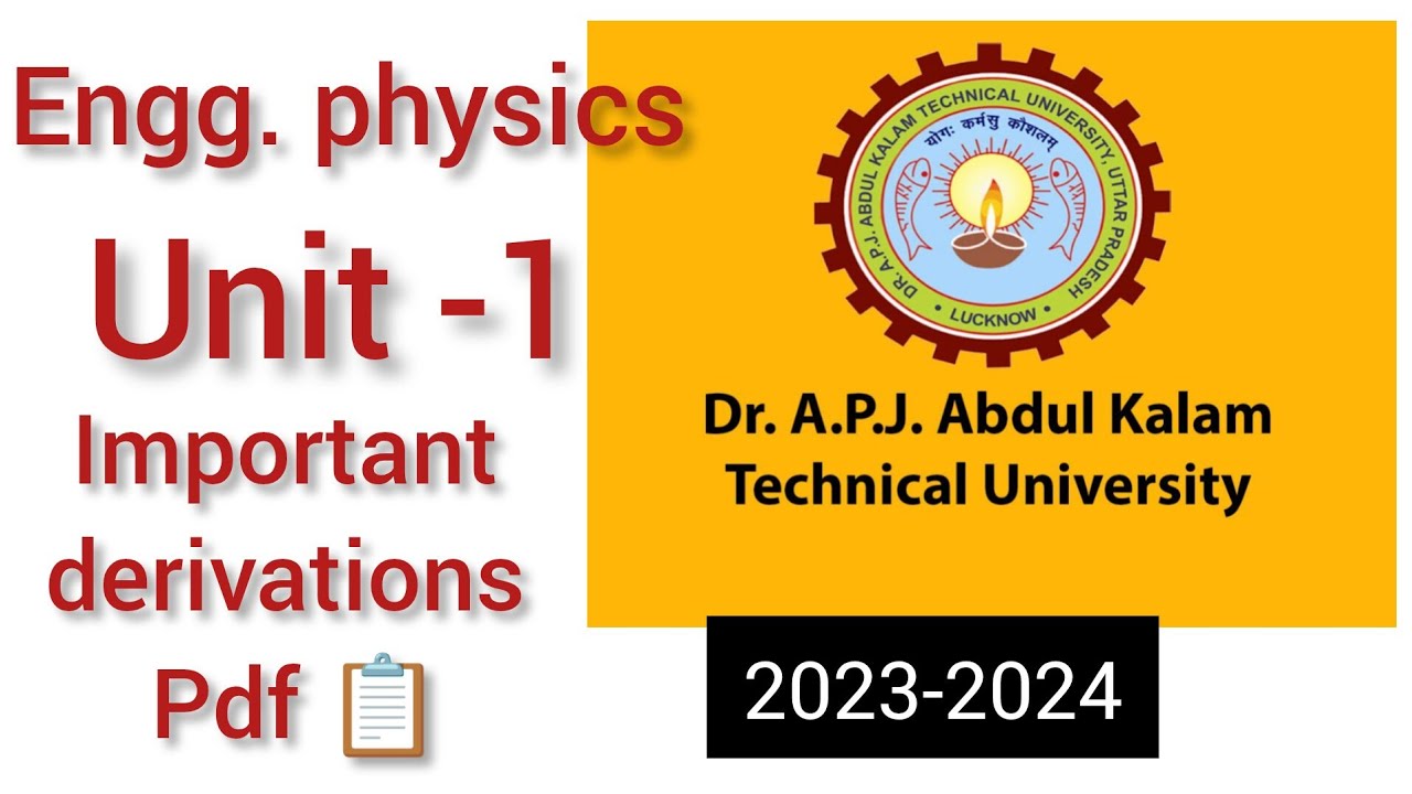 Engineering physics unit first important derivations pdf | quantum mechanics| aktu