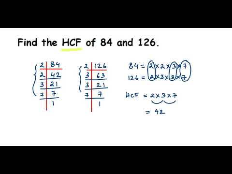 Find the HCF of 84 and 126. How to find HCF