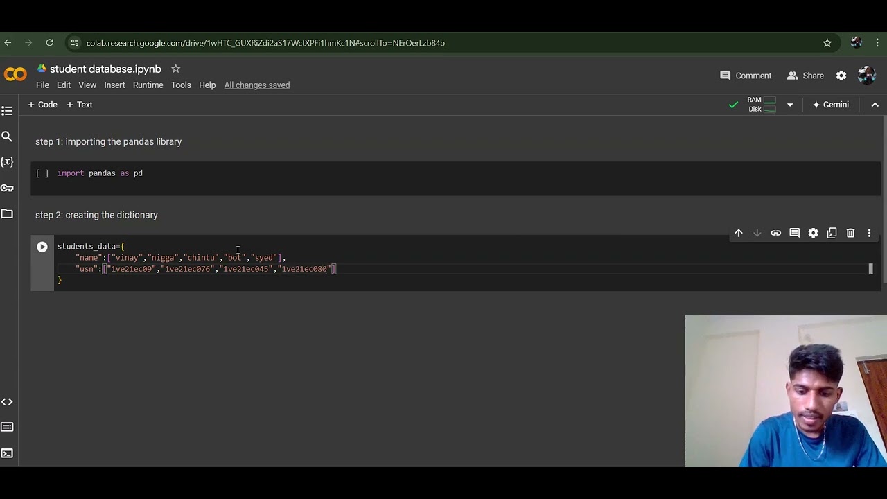 creating a student database using python
