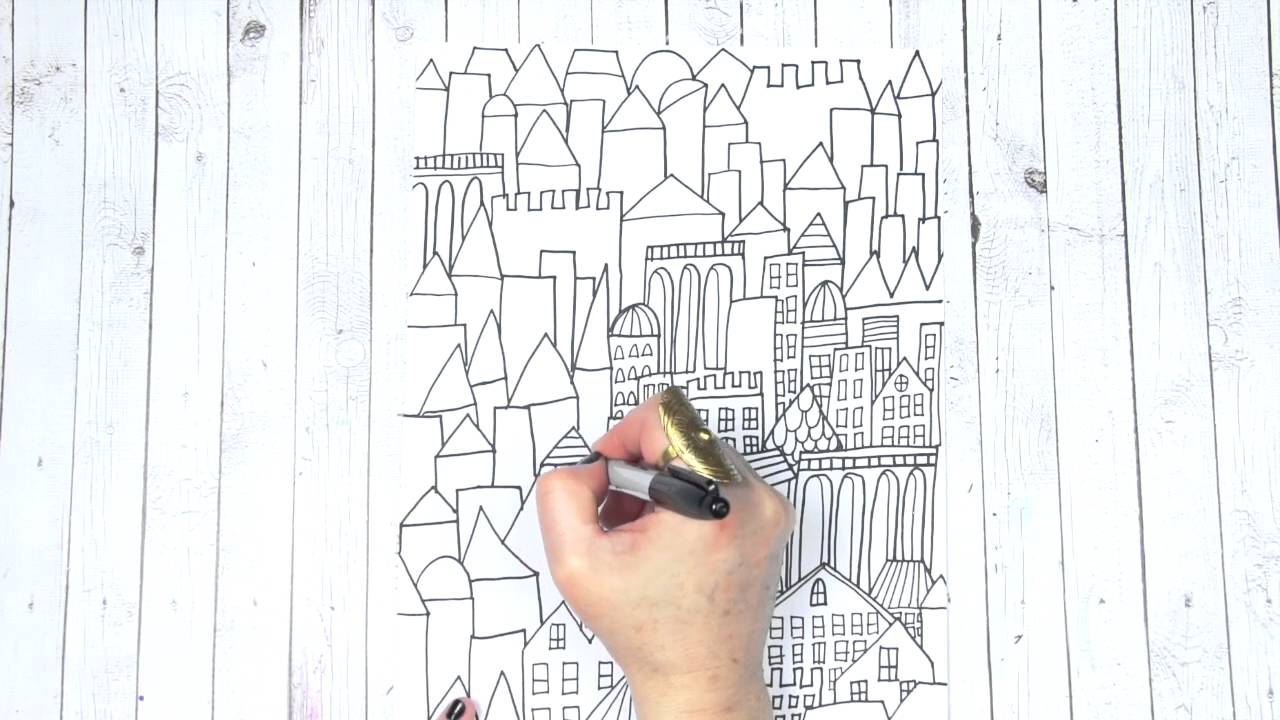 city coloring page