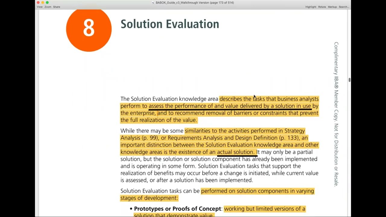 BABOK Guide v3 Audiobook - Solution Evaluation