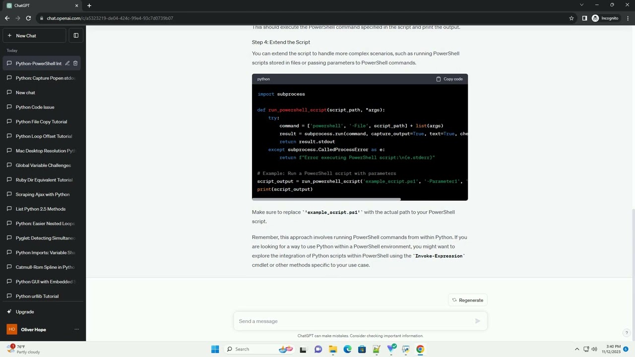 A python based PowerShell
