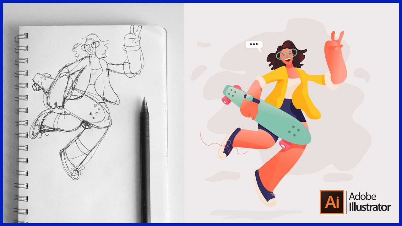 How to create a fun character from start to finish | Adobe Illustrator Tutorial