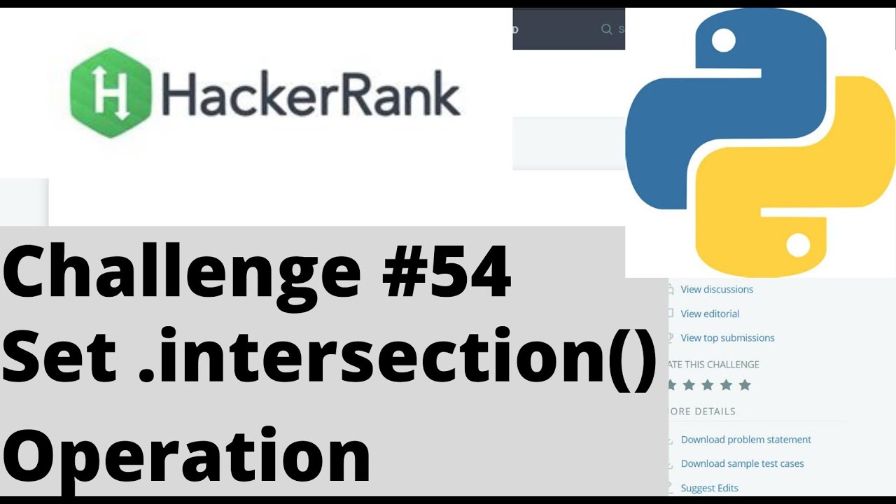 Hackerrank Python | Challenge #54 | Set .intersection() Operation