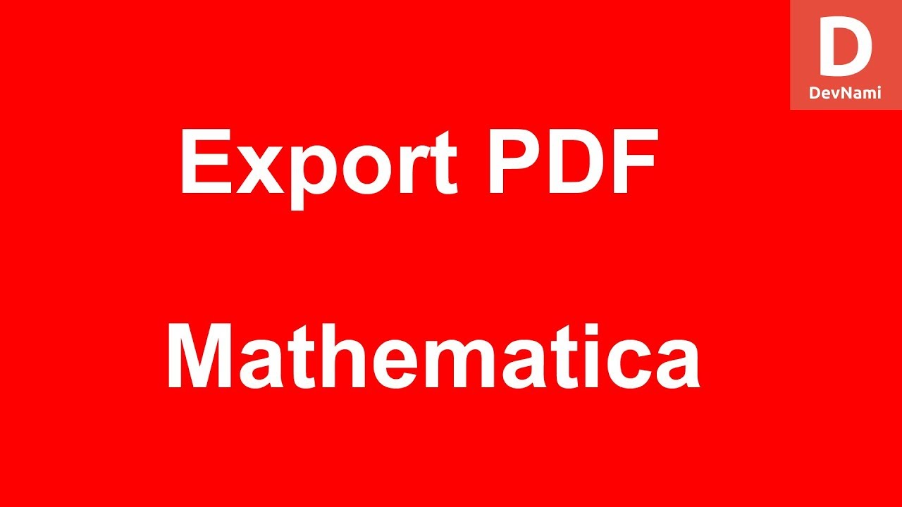 Mathematica Export PDF