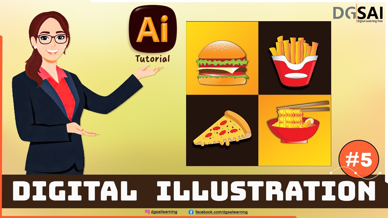 Adobe Illustrator Food Icon Design Tutorial | Flat Vector Style for Beginners #illustratortutorial