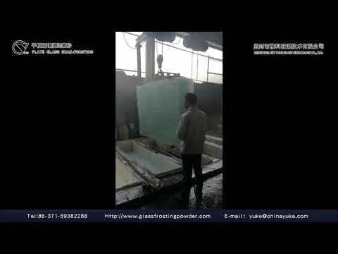 Flat glass sheet frosting process by YK frosting powder