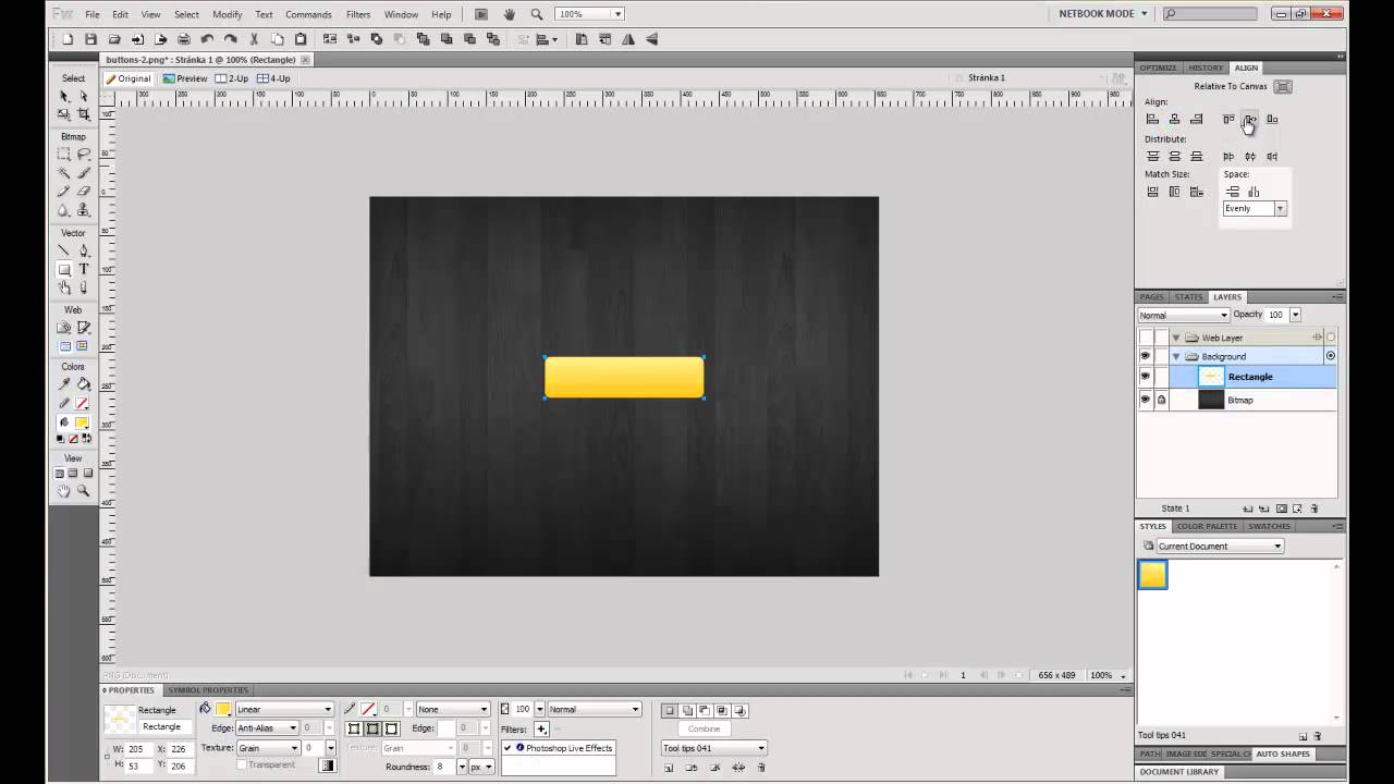Create button in Adobe Fireworks CS5