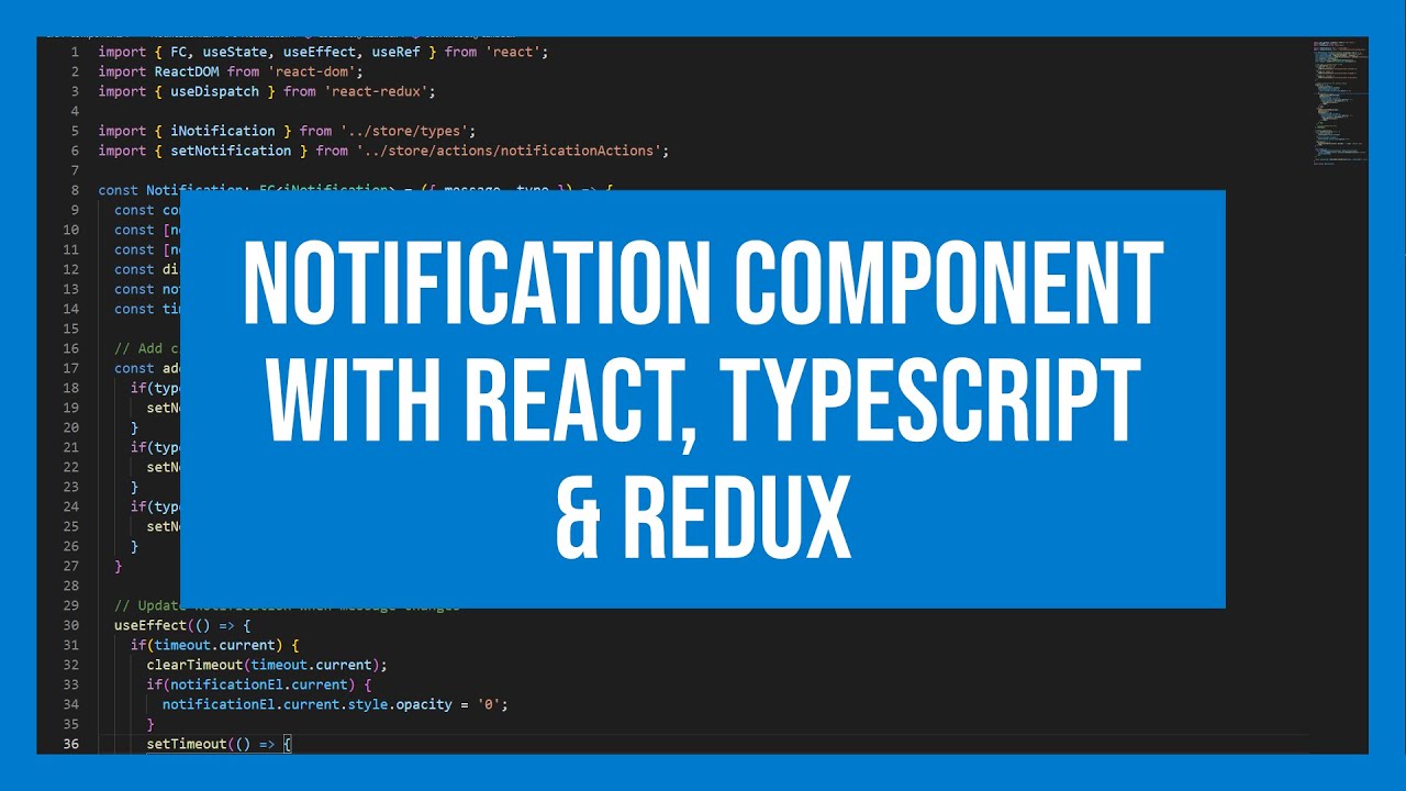 Notification component with React, Typescript & Redux