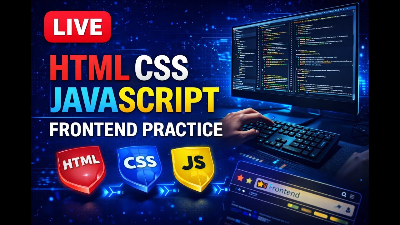 LIVE | HTML CSS JavaScript Practice | Frontend Coding Session 💻