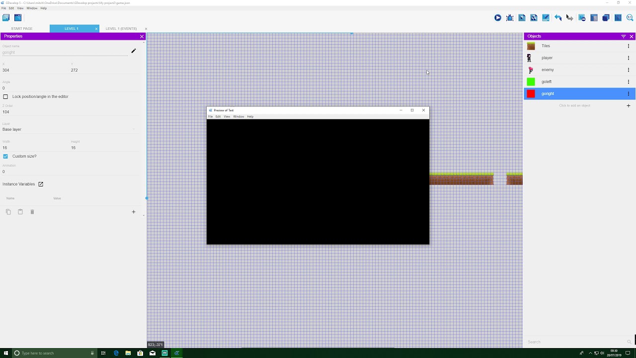Gdevelop platform game tutorial (part 2)