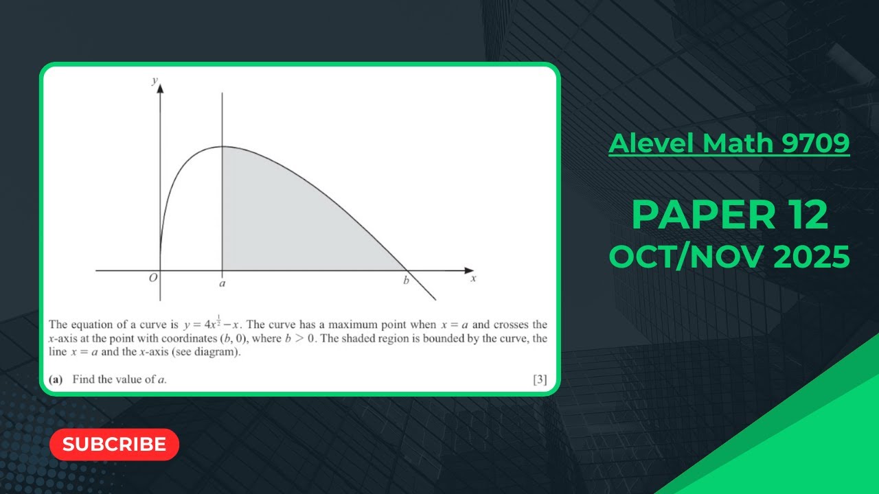 A-Level Math 9709 Paper 12 (Oct/Nov 2025) - FULL Paper SOLVED!