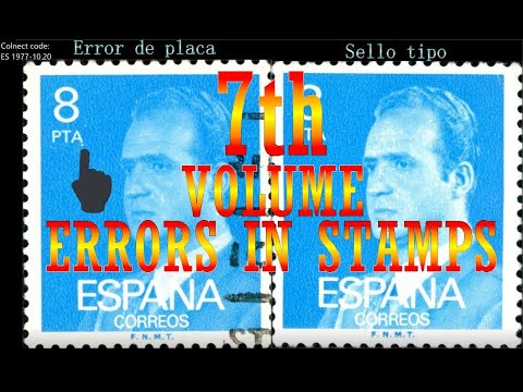 The main plate errors in the 8 PTA stamp of the 1st definitive series of King Juan Carlos I 7th inst