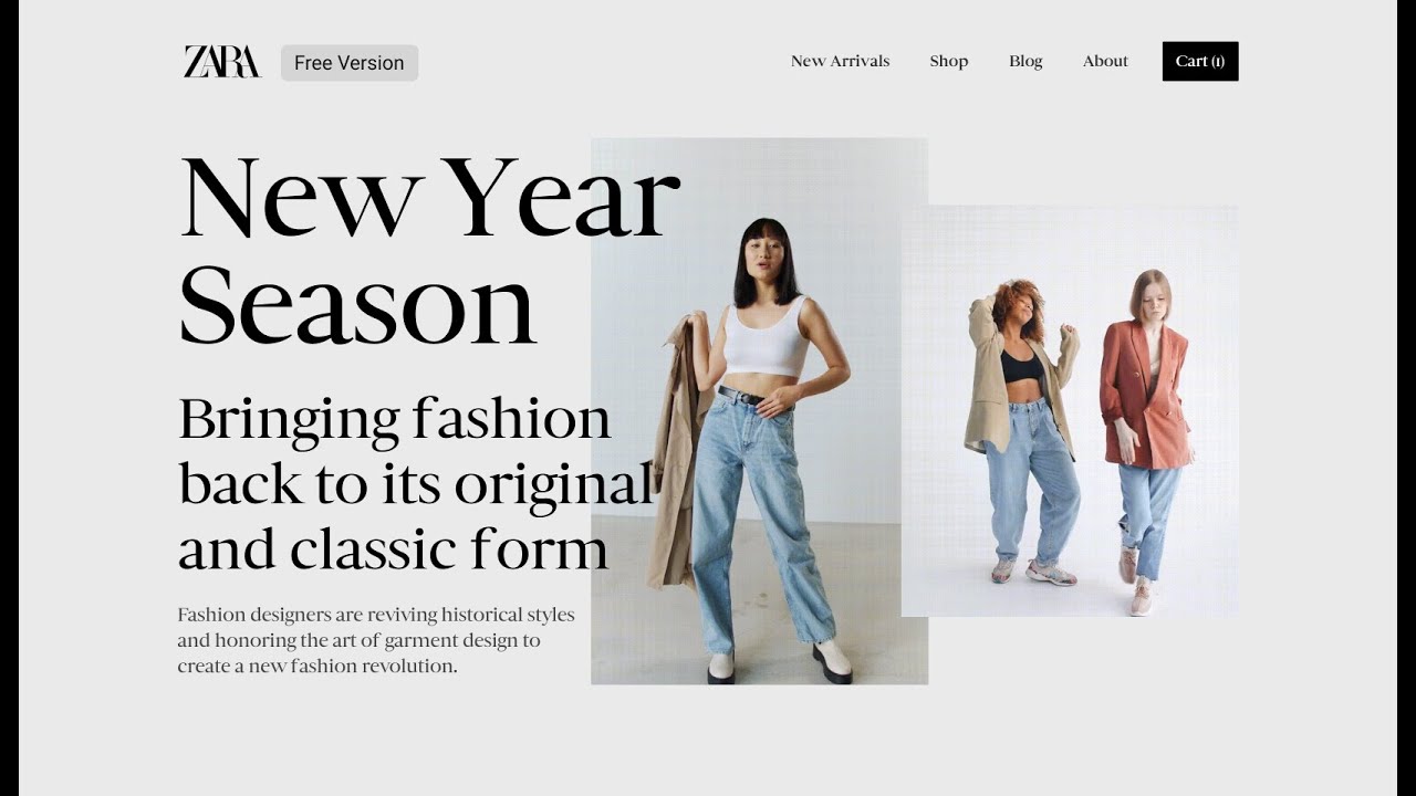 ZARA Fashion Shopping Website & Animation | Free Figma Community