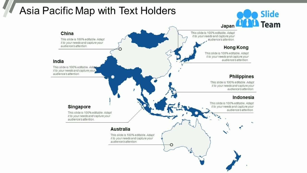 Asia Pacific Map With Text Holders