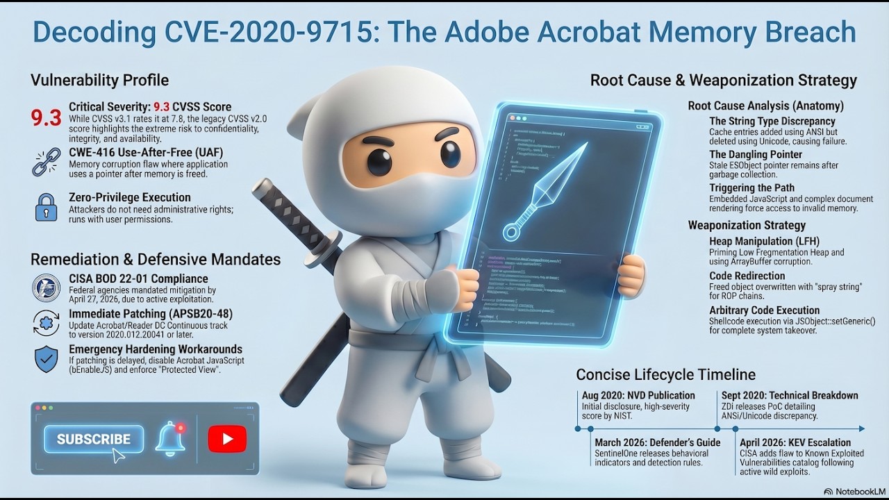 Weaponizing PDFs: The CVE-2020-9715 Adobe Acrobat Use-After-Free Exploit #cybersecurity
