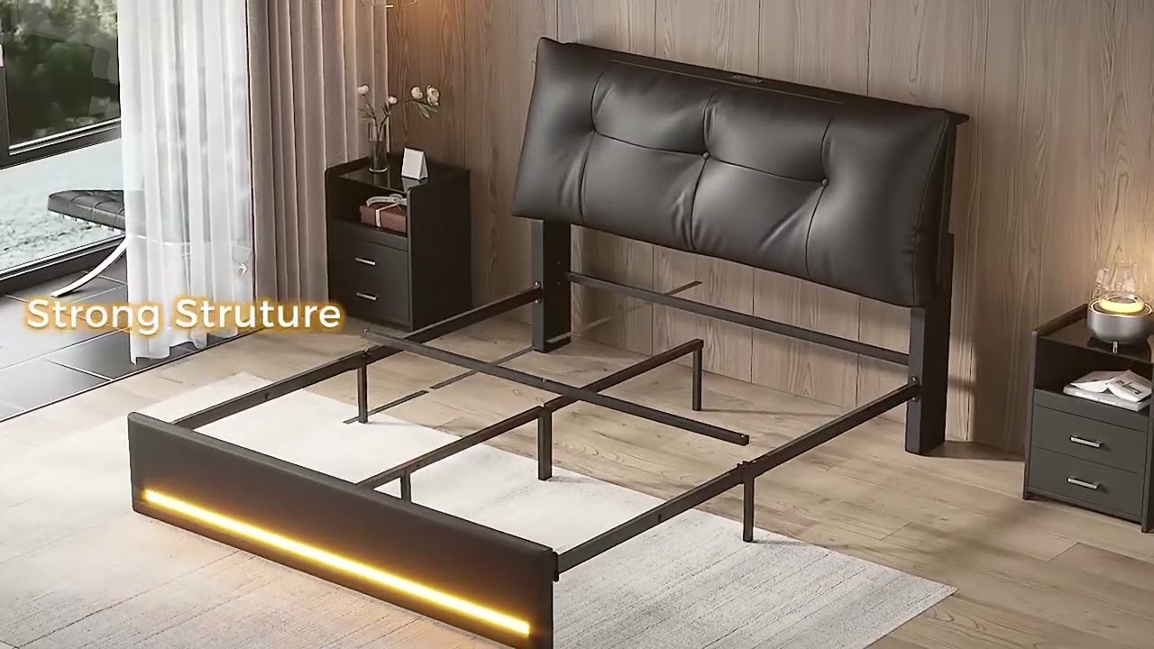 AOGLLATI Upholstered Bed Frame with Headboard