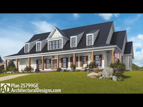 Single Story 3-Bed Modern Farmhouse Plan Under 3000 Sq Ft 25799GE | Architectural Designs